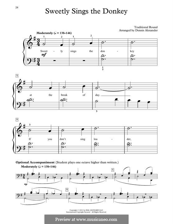 Sweetly Sings The Donkey by folklore - sheet music on MusicaNeo Sweetly Sings The Donkey by folklore - sheet music on MusicaNeo