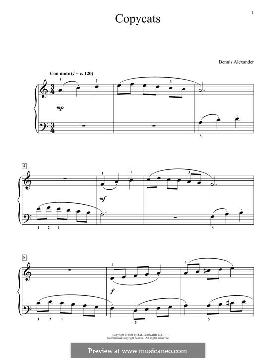 Copycats by D. Alexander - sheet music on MusicaNeo