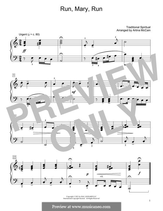 Run, Mary, Run by folklore - sheet music on MusicaNeo