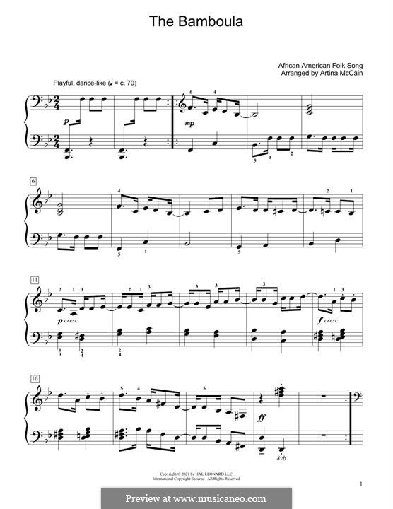 The Bamboula by folklore - sheet music on MusicaNeo