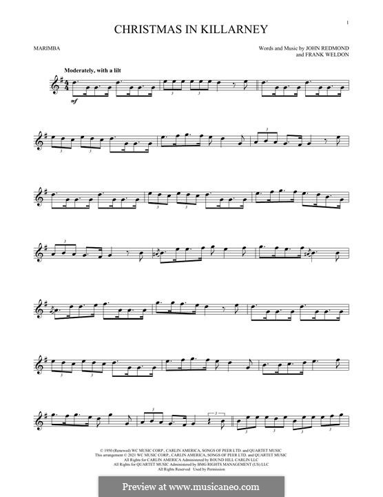 Christmas in Killarney (Frank Weldon) by J. Redmond on MusicaNeo