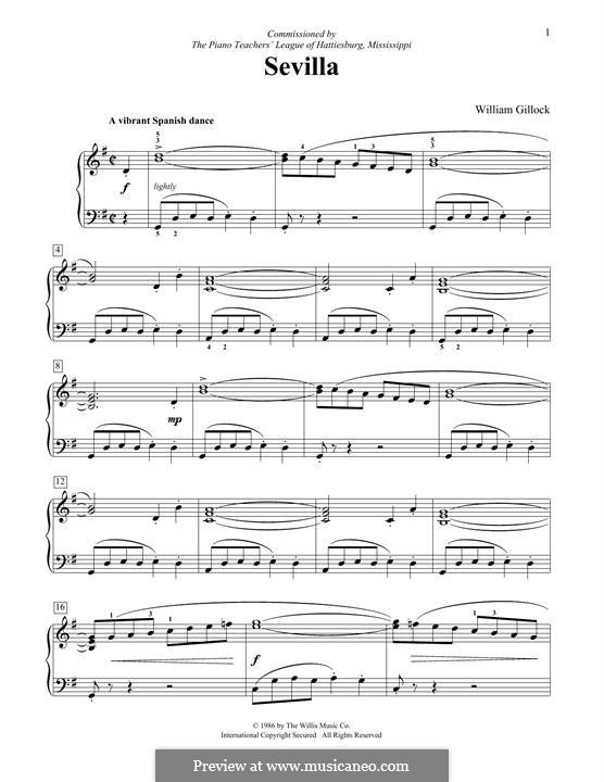 Sevilla by W. Gillock - sheet music on MusicaNeo