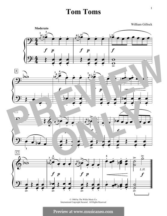 Tom Toms by W. Gillock - sheet music on MusicaNeo