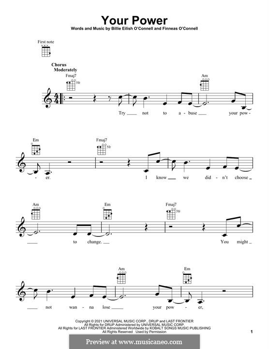 Your Power (Billie Eilish) by F. O'Connell - sheet music on MusicaNeo