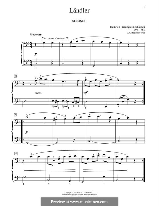 Landler by H. Enckhausen - sheet music on MusicaNeo
