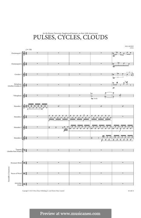 Pulses, Cycles, Clouds (Score) by N. Muhly - sheet music on MusicaNeo