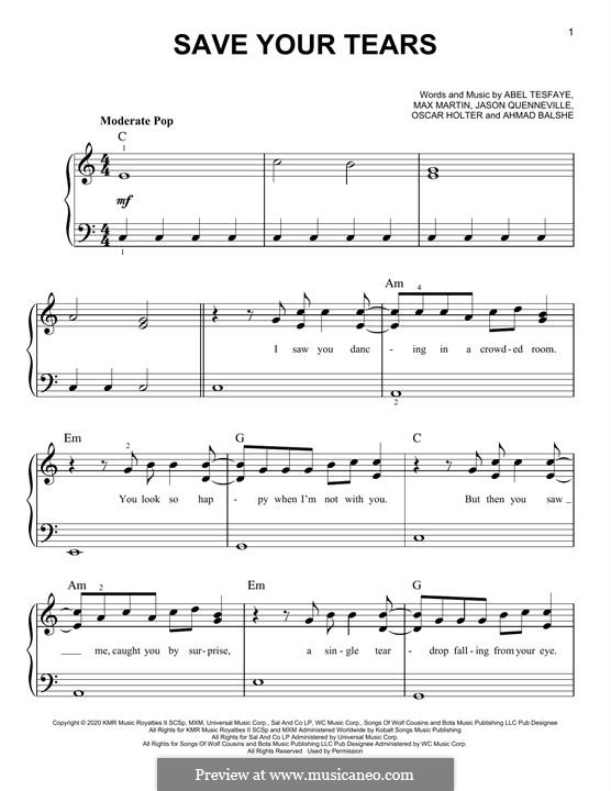 Save Your Tears (The Weeknd) by Max Martin, A. Tesfaye on MusicaNeo