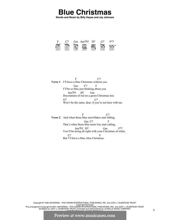 Instrumental version (Blue Christmas) by B. Hayes, J. Johnson on MusicaNeo