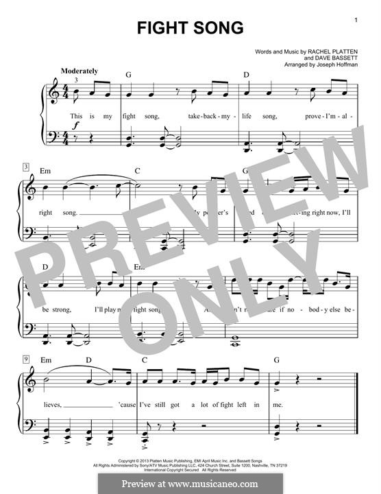 Fight Song by D. Bassett, R. Platten - sheet music on MusicaNeo