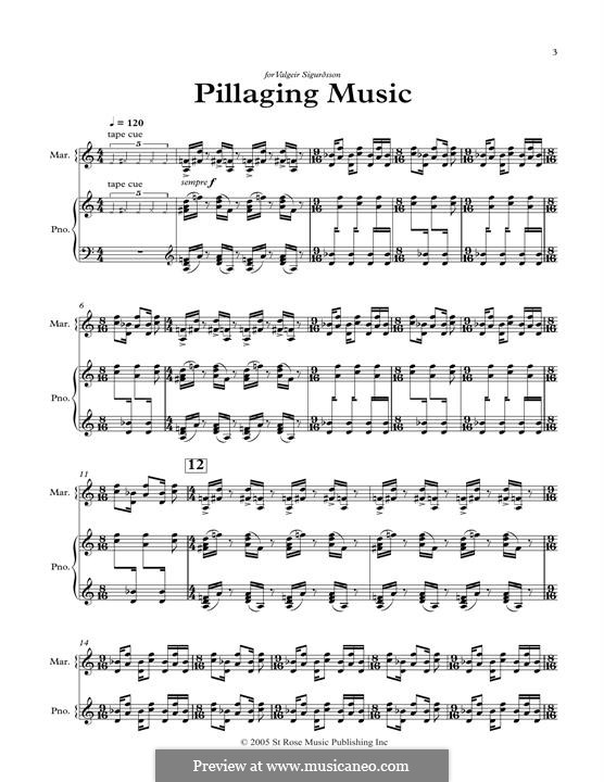 Pillaging Music by N. Muhly - sheet music on MusicaNeo