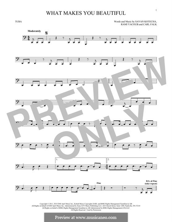 What Makes You Beautiful (One Direction) by C. Falk, S. Kotecha on ...