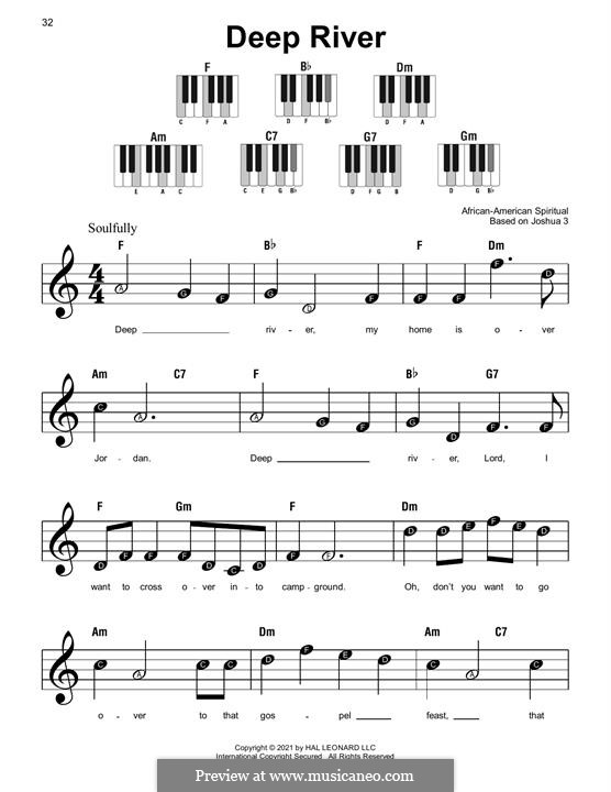 Deep River by folklore - sheet music on MusicaNeo