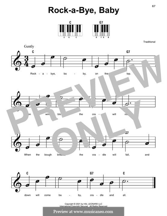 Rock-A-Bye, Baby by folklore - sheet music on MusicaNeo