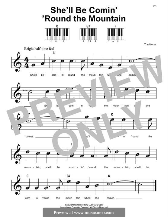 She'll Be Comin' 'Round the Mountain by folklore - sheet music on MusicaNeo