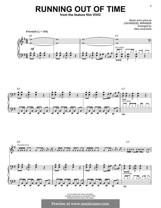 Running Out Of Time (from Vivo) by L. Miranda - sheet music on MusicaNeo