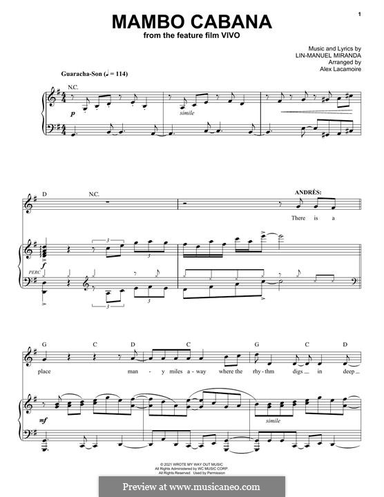 Mambo Cabana (from Vivo) by L. Miranda - sheet music on MusicaNeo
