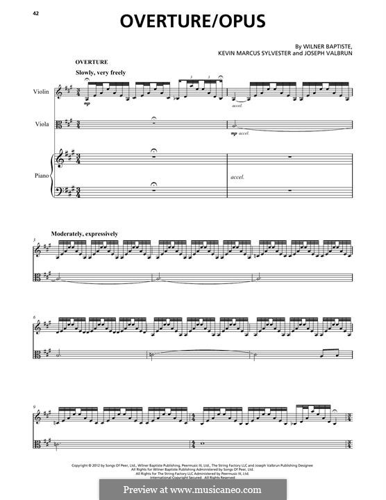 Overture/Opus (Black Violin) by W. Baptiste - sheet music on MusicaNeo