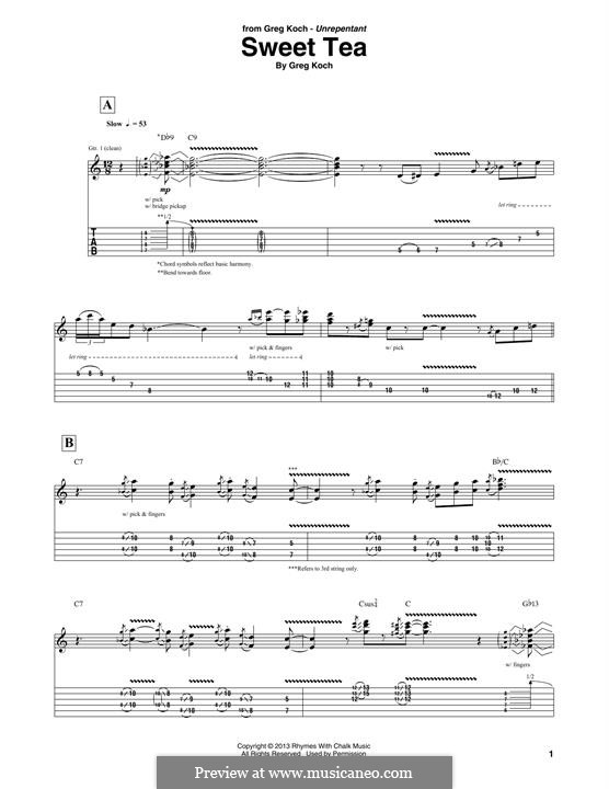 Sweet Tea by G. Koch - sheet music on MusicaNeo
