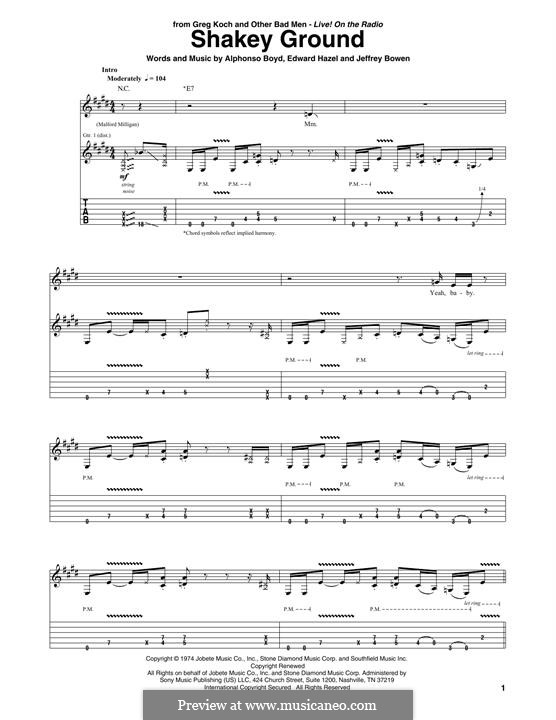 Shakey Ground by G. Koch - sheet music on MusicaNeo