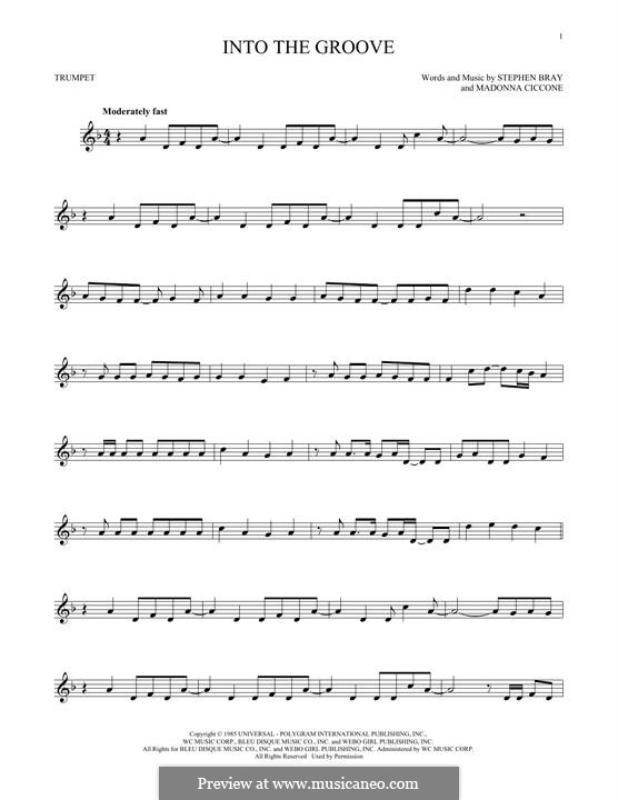 Into The Groove by Madonna, S. Bray - sheet music on MusicaNeo