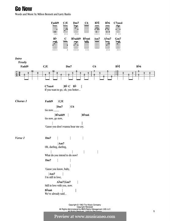 Go Now by L. Banks, M. Bennett - sheet music on MusicaNeo