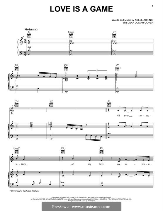 Love Is A Game (Adele) by D. Cover - sheet music on MusicaNeo