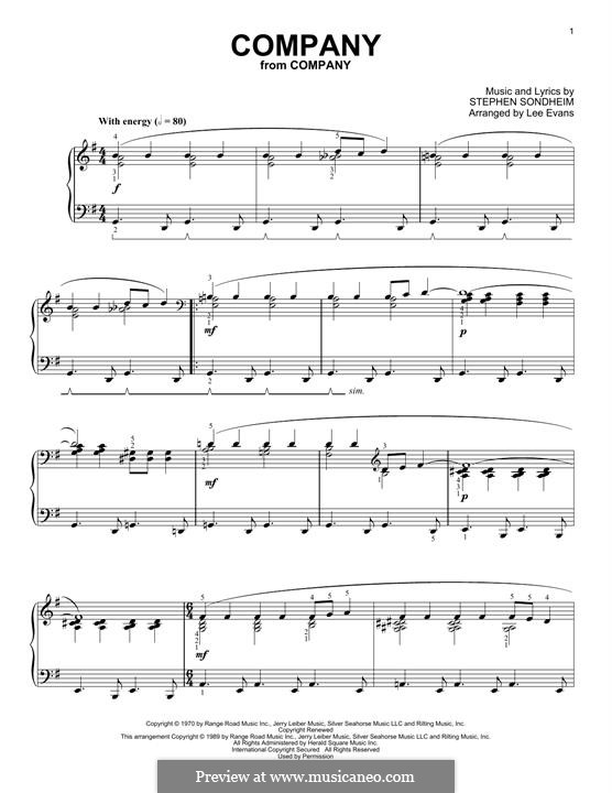 Company by S. Sondheim - sheet music on MusicaNeo