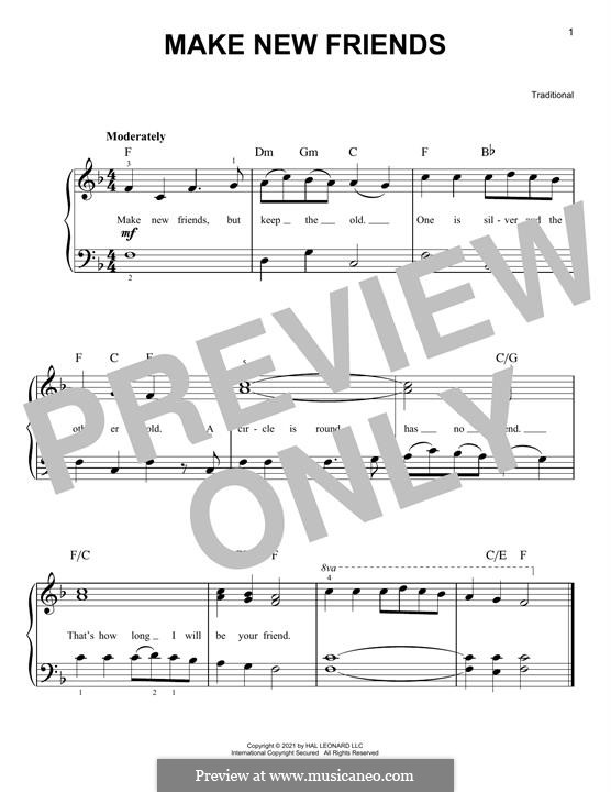 Make New Friends by folklore - sheet music on MusicaNeo
