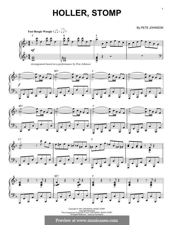 Holler, Stomp by P. Johnson - sheet music on MusicaNeo