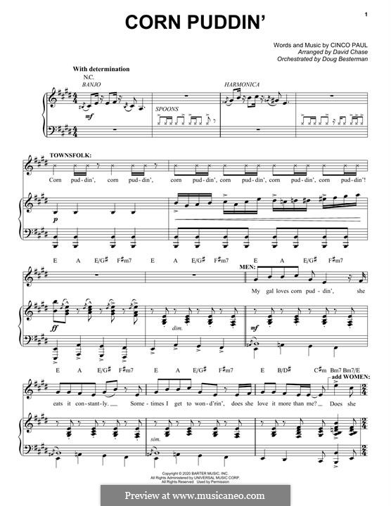 Corn Puddin' (from Schmigadoon!) by C. Paul - sheet music on MusicaNeo
