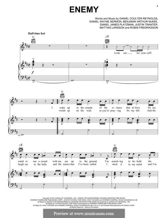 Enemy (from the series Arcane League of Legends) Imagine Dragons & JID ...