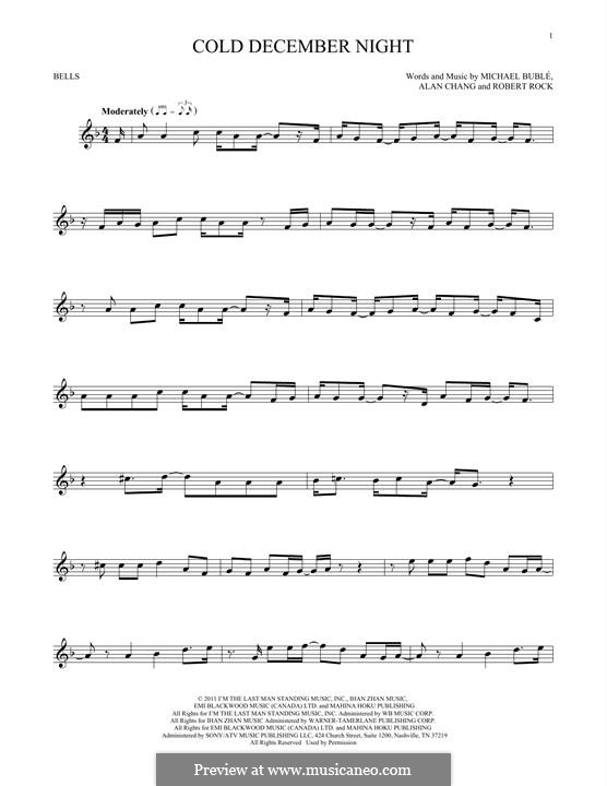 Cold December Night by A. Chang, R. Rock - sheet music on MusicaNeo