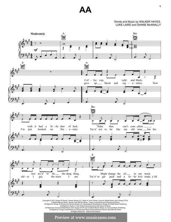 AA by W. Hayes - sheet music on MusicaNeo