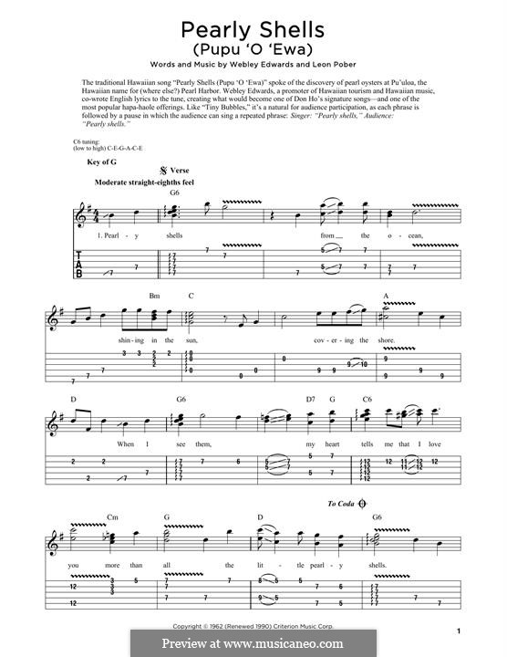 Pearly Shells by L. Pober, W. Edwards - sheet music on MusicaNeo