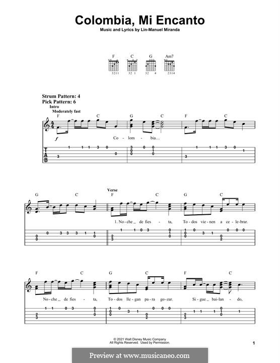 Colombia, Mi Encanto (from Encanto) by L. Miranda on MusicaNeo