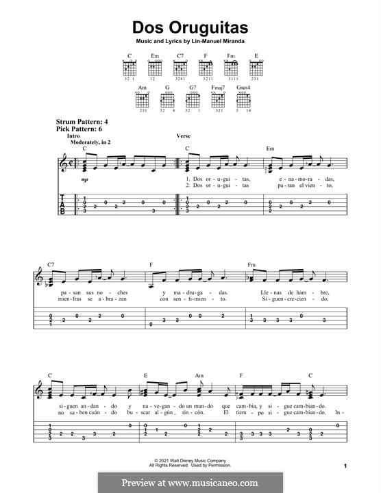 Dos Oruguitas (from Encanto) by L. Miranda - sheet music on MusicaNeo