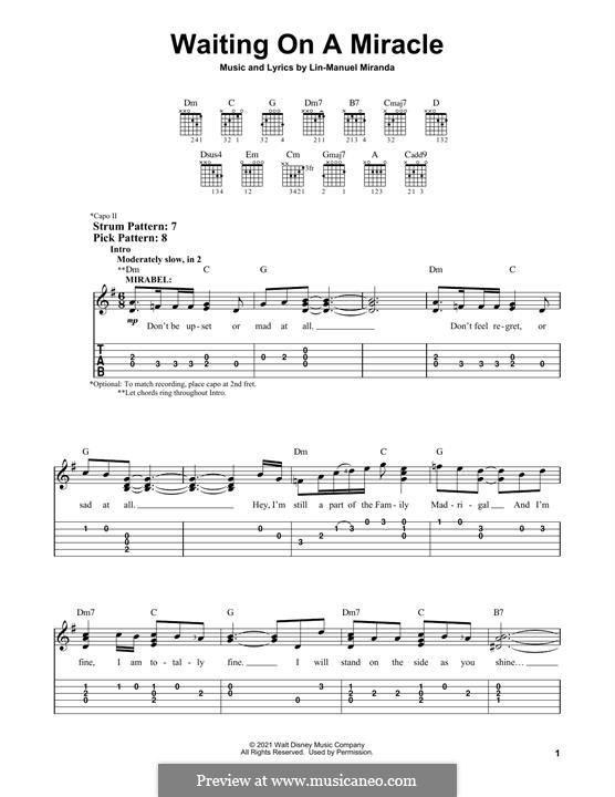 Waiting On A Miracle (from Encanto) by L. Miranda on MusicaNeo