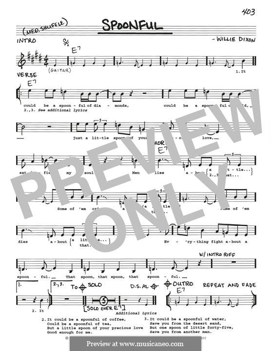 Spoonful (Cream) by W. Dixon - sheet music on MusicaNeo