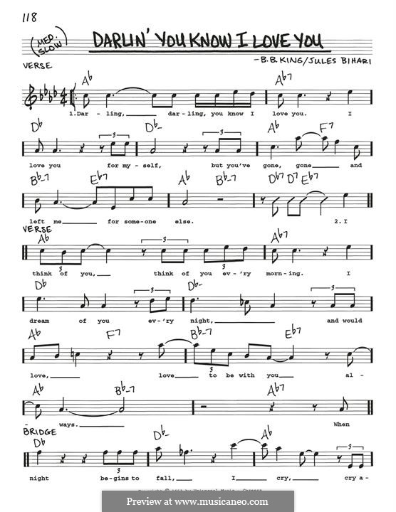 Darlin' You Know I Love You by J. Bihari - sheet music on MusicaNeo