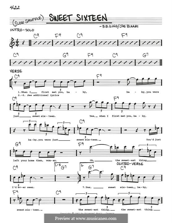 Sweet Sixteen by J. Bihari - sheet music on MusicaNeo