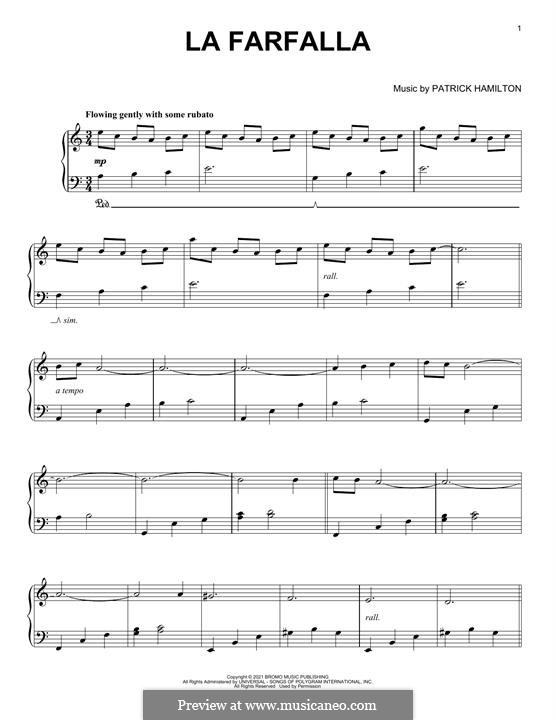 La Farfalla by P. Hamilton - sheet music on MusicaNeo