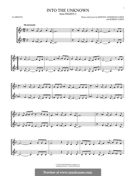 Into the Unknown (from Disney's Frozen 2) by R. Lopez, K. Anderson-Lopez on MusicaNeo
