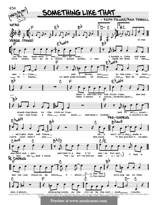 Something Like That (Tim McGraw) by R. Ferrell - sheet music on MusicaNeo