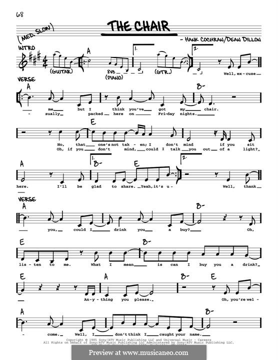 The Chair (George Strait) by D. Dillon, H. Cochran on MusicaNeo