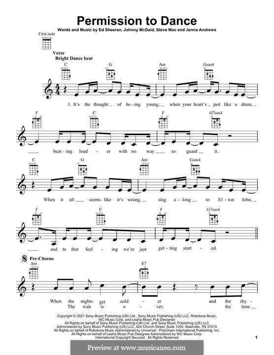 Permission To Dance (BTS) by Steve Mac - sheet music on MusicaNeo