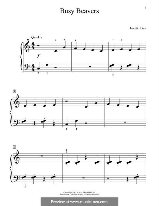 Busy Beavers by J. Linn - sheet music on MusicaNeo