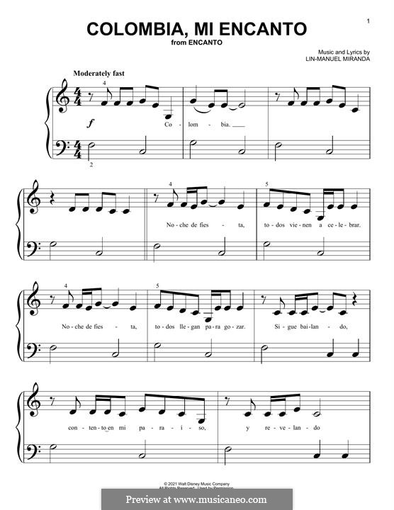 Colombia, Mi Encanto (from Encanto) by L. Miranda on MusicaNeo