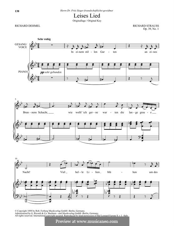 No.5 Leise Lieder (Five Songs, Op.41) by R. Strauss on MusicaNeo