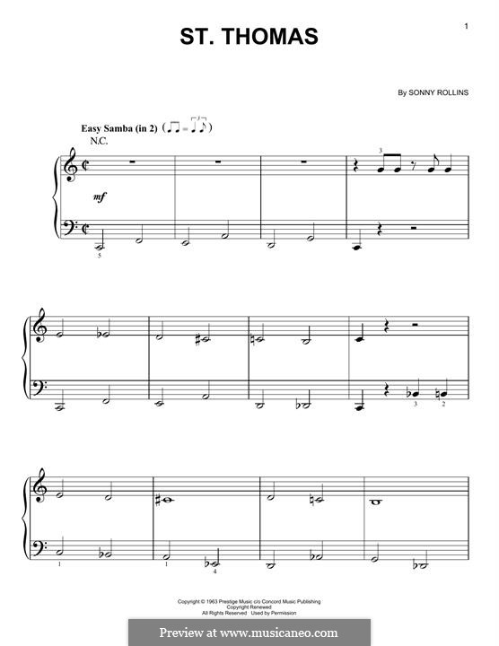 St. Thomas by S. Rollins - sheet music on MusicaNeo