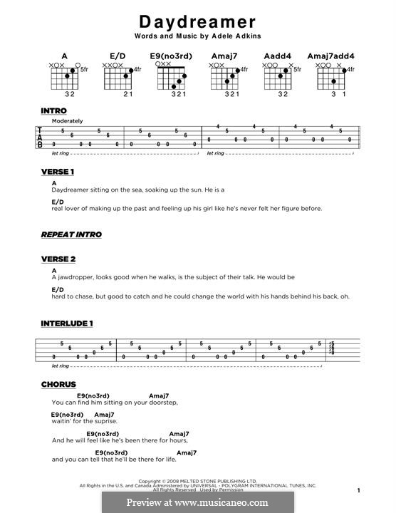 Daydreamer by Adele - sheet music on MusicaNeo